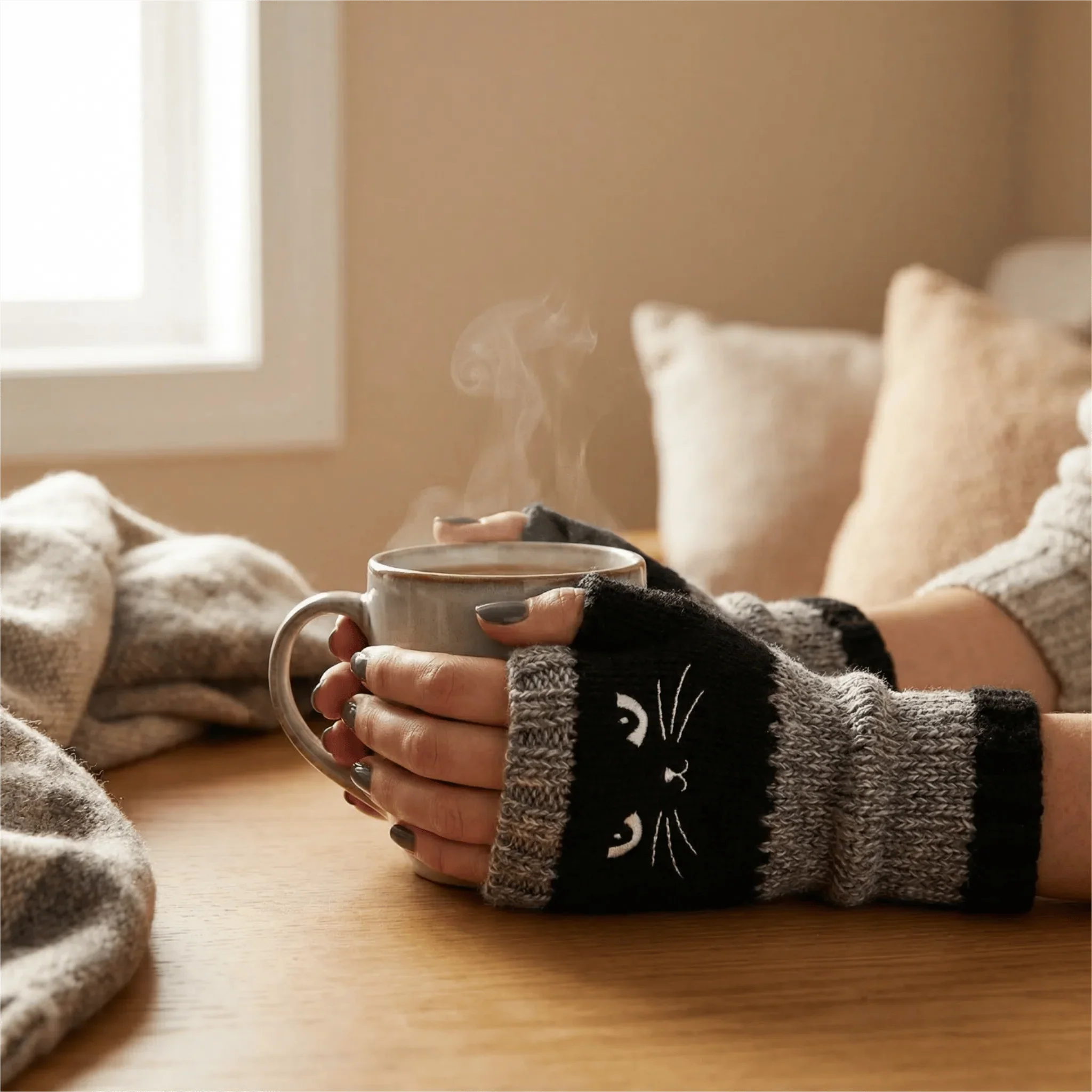 🐱 Cuki női kötött macskás kesztyű🧤🧶 – gullveig-pro